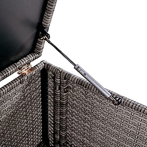 Goohome 6-Piece Patio Outdoor Sofa Set, All-Weather PE Wicker Rattan ConversationalSet Furniture w/2 Corner Sofá, 2 Single Chairs, 1 Storage Table and 1 Ottoman, for Backyard, Garden, Poolside, Deck