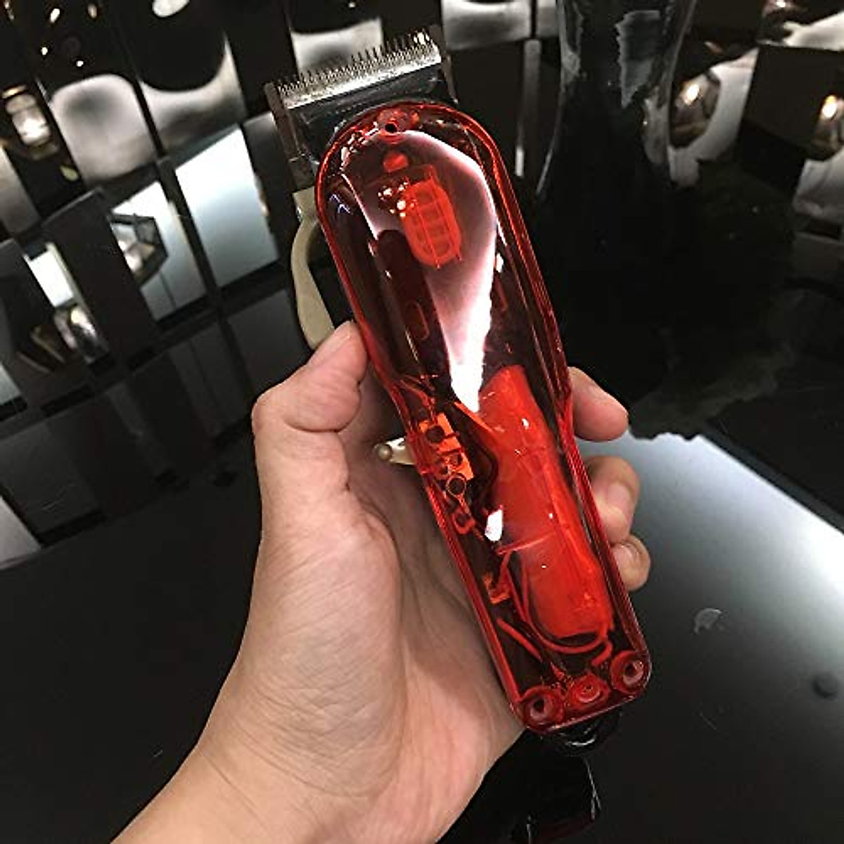Clear DIY Back Housing, Transparent Back Cover for 5-Star Series Cordless Magic Clipper #8148 (Trasparent) … (Red)