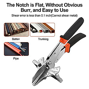 jutaeer Pvc scissors Multifunctional angle shear upgrade Miter Shears,0-135 Degree Adjustable Angle Trim Shear,Multifunctional Trunking Shears for Cutting Soft Wood, Plastic, PVC and more