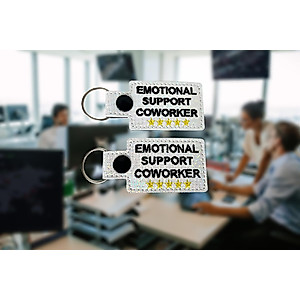 PHAWNGU 2 Pack Gifts for Coworkers, Coworker Gifts for Women, Work Bestie Gifts, Coworker Christmas Gifts Birthday Gifts, Emotional Support Coworker Vinyl Keychain Keyring