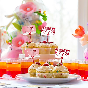 Zhanmai 240 Pcs Plastic Floral Pick Card Holders Red Heart Shaped Flower Picks Card Holder Heart Shape Card Holders Clips for Floral Arrangement Bouquet Wedding Valentine's Day Decoration, 8.6 Inches