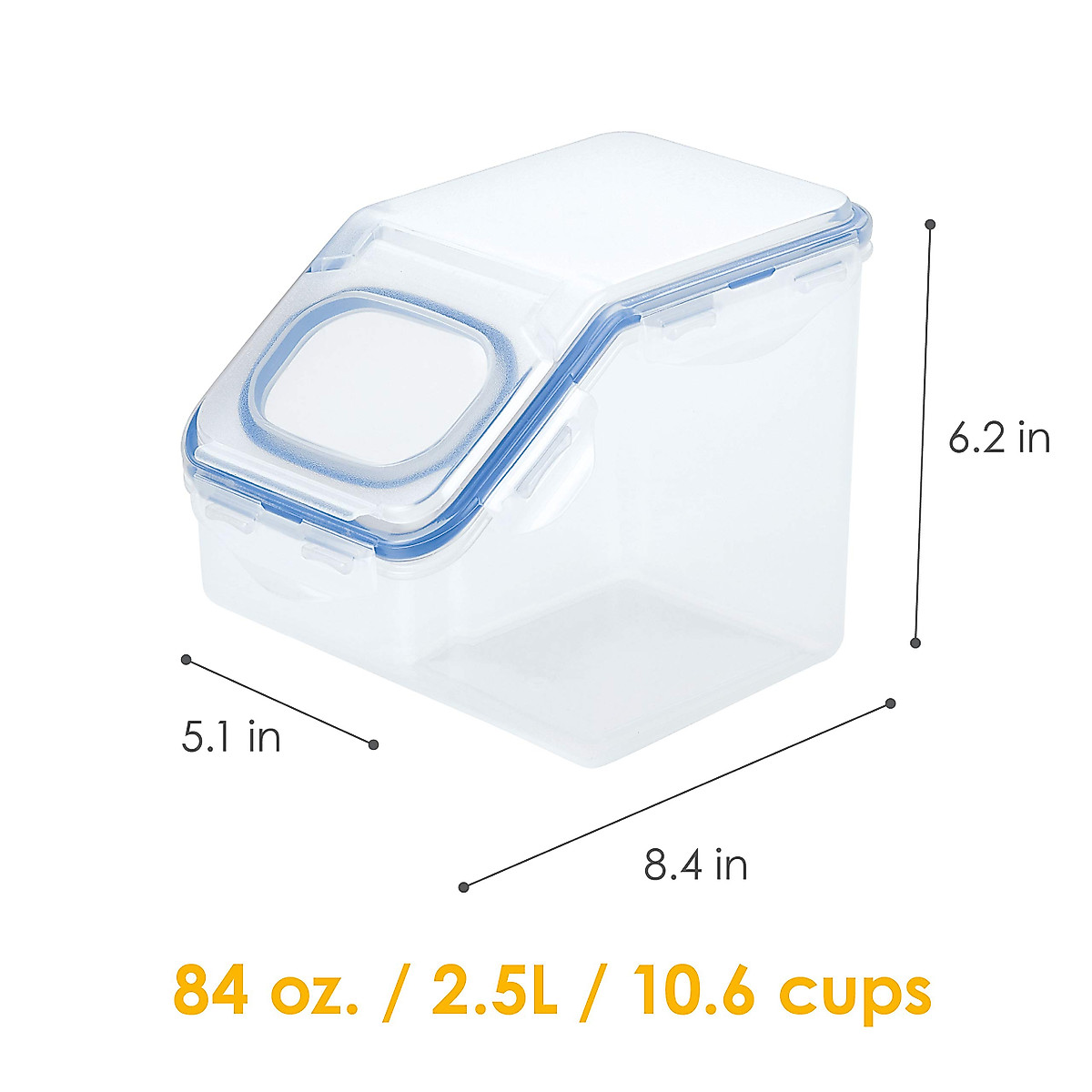 LocknLock Easy Essentials Food Lids (Flip-top) / Pantry Storage Containers, BPA Free, Top-10 Cup-for Snacks, Clear (Pack of 2)