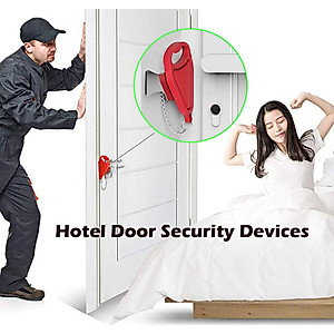 Portable Door Lock,Travel Lock, Add Extra Locks for Additional Safety and Privacy Lock Down for School, Airbnb, Home,Hotel(Set of 2)