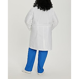Landau Relaxed Fit 5-Pkt 3-Button Full-Length Notebook Lab Coat for Women 3165 White