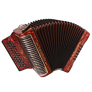 Hohner Corona Xtreme II 34-Button Accordion, GCF, Pearl Red