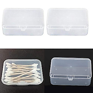 AKOAK Clear Polypropylene Rectangle Mini Storage Containers Box with Hinged Lid for Accessories,Crafts,Learning Supplies,Screws,Drills,Battery,Pack of 4 (3.46" x 2.24" x 1.18")