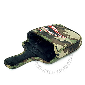 Fighter Plane High-MOI Mallet Putter Headcover, Heel Shaft, Camouflage, Golf Head Cover