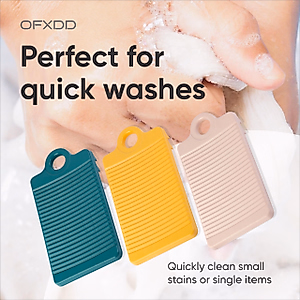 Wash Board for Hand Washing Cloths - Mini Washboard for Laundry Washing Clothes, Antiskid - Plastic Shirts & Socks Washboard for Household, Travel and Camping, 3 Pcs