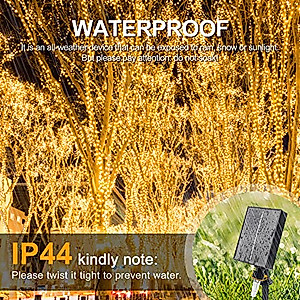 mimigogo Solar String Lights Outdoor,500 LED 165FT Christmas Lights with 8 Modes and Timer, Remote Control for Holiday Patio Garden Party Decor(Warm White)