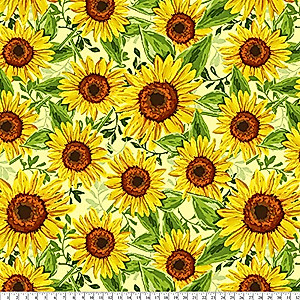Sunflowers Anti-Pill Premium No-Sew Throw Fleece Fabric Kit (72x60)