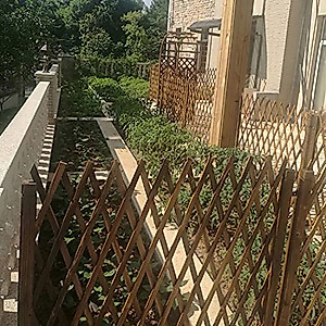 Large Fence,Wood Fence Grid Decoration Telescopic Guardrail Edging Fencing Privacy Fence Indoor Outdoor Garden Fence