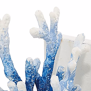 Deco 79 Metal Coral Ombre Bookends, Set of 2 4"W, 7"H, Blue