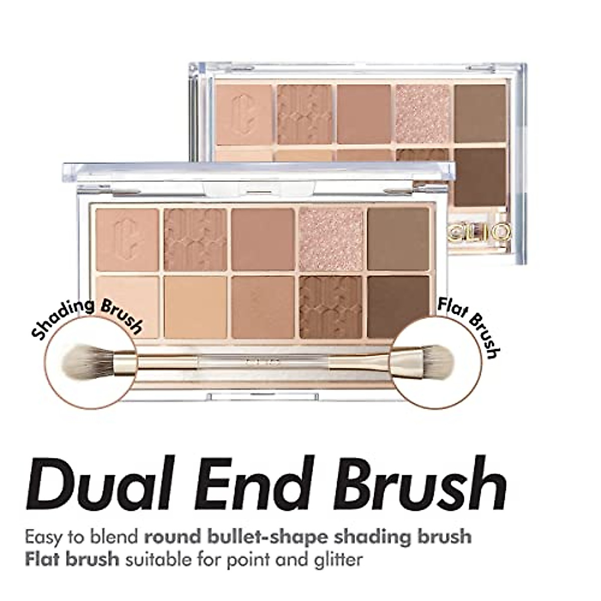 CLIO Pro Eye Shadow Palette, Matte, Shimmer, Glitter, Pearls, Highly Pigments, Long-Wearing (011 WALKING ON THE COSY ALLEY)