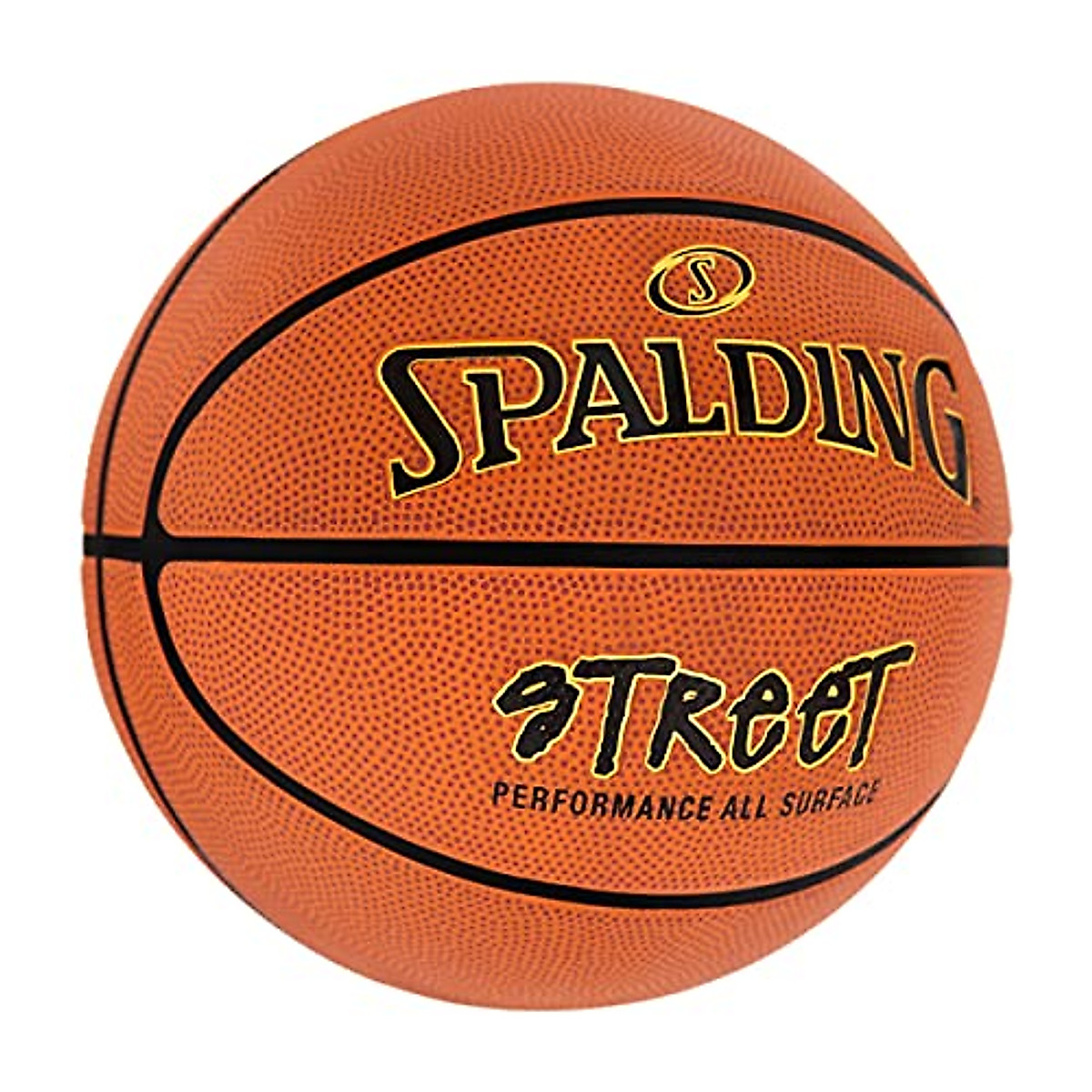 Lifetime 71281 In Ground Power Lift Basketball System, 52 Inch Shatterproof Backboard & Spalding Street Outdoor Basketball 29.5"