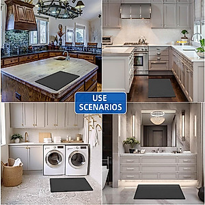 Coffe Mat/Dish Drying Mat/Espresso Machine Mat, Super Absorbent,Quick Dry,Hide Stain,Non Slip,for Coffee Maker,Coffee Machine,Kitchen Counter,Coffee Counter,Coffee Bar,Coffee Pot (Dark Gray, 12"x19")