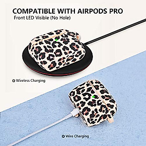 AIRSPO Silicone Cover Compatible AirPods Pro 1st Generation Case Floral Print Protective Case Skin for Apple Airpod Pro Charging Case 2019 LED Visible Shock-Absorbing Soft Slim Silicone Case