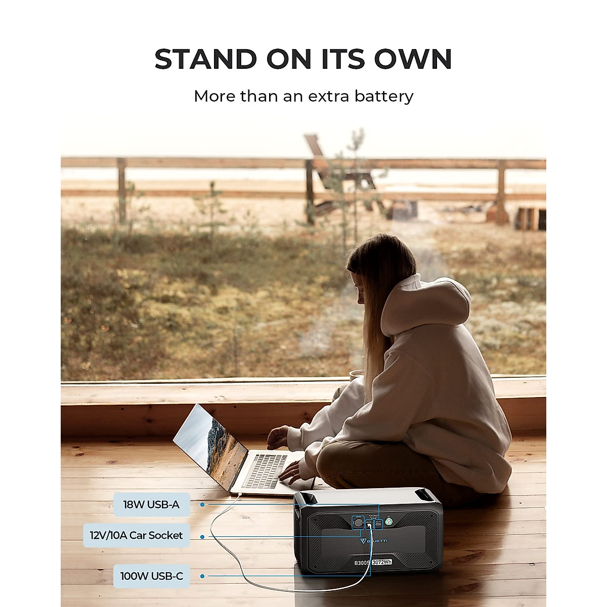 BLUETTI Power Station AC500 & B300S Expansion Battery, 3072Wh LiFePO4 Battery Backup w/ 6 5000W AC Outlets (10KW Peak), Works with Alexa, Modular Power System for Home Backup, Vanlife, Emergency