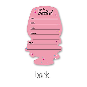 Floral Bachelor Party Invitations with Envelopes, 20 Set Rose Cup Shaped Invitations Bridal Shower Bachelorette Party Invites Supplies Favors, Double-Sided