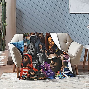 A Boogie Rapper Wit Da Hoodie Band Throw Blanket Soft Cozy Flannel Blankets Decor for Bed Couch Living Room Travel Outdoor 40"X30"
