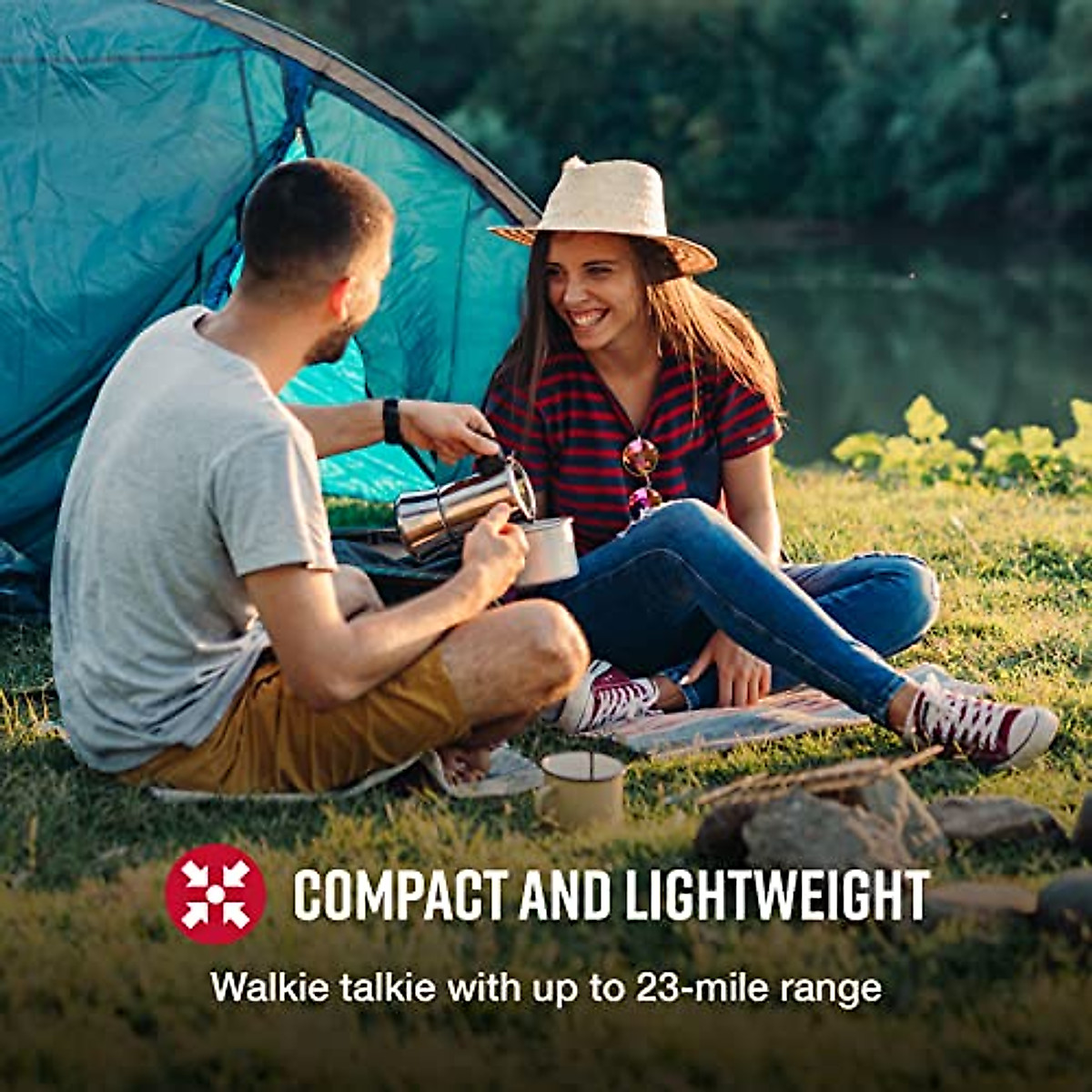 Cobra ACXT390 Walkie Talkies for Adults - Rechargeable, Lightweight, 22 Channels, 23-Mile Range Two-Way Radios with VOX (2-Pack)