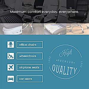 Healthy Spirit Gel Enhanced Seat Cushion | | Memory Foam and Gel Seat Cushion Office Chair Car Seat Cushion Coccyx, Black
