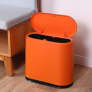 Sooyee 2.4 Gallon Slim Smart Trash Can, Orange, Plastic