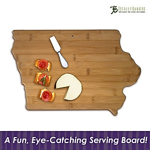 Totally Bamboo Iowa State Shaped Bamboo Serving & Cutting Board