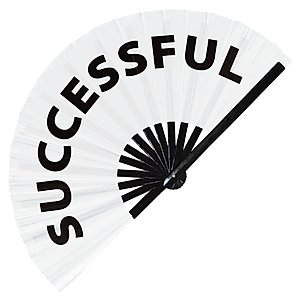 Successful hand fan foldable bamboo circuit hand fan funny gag slang words expressions statement gifts Festival accessories Rave handheld Circuit event fan Clack fans (White)