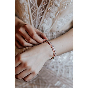 PAENENPH 14K Gold Tear Drop Moissanite Bracelet for Women,Luxury Water Drop Gold Chain Charm Bracelet,Fashion Christmas Jewelry Gift for Her (Rose Gold, 14K Gold)