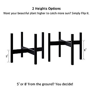 FaithLand Mid Century Plant Stand Indoor Outdoor(Plant Pot Not Included), Hold Up to 14 Inch Planter, Metal Planter Stand, Potted Plant Holder, Black - Fits Snake Plant - Upgraded Design