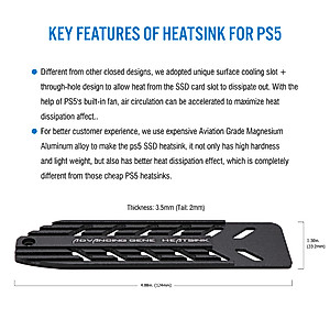 Advancing Gene M.2 NVMe Heatsink for PS5 Console, Black