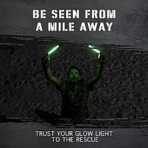 20 Ultra Bright Emergency Glow Sticks - Individually Wrapped Long Lasting Industrial Grade Glowsticks for Survival Gear, Camping Lights, Power Outages and Military Use (Green)