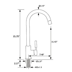 VAPSINT 360 Degree Swivel Modern Brushed Nickel Single Handle Bar Faucet, Small Rv Prep Bar Sink Faucet Bar Faucet for Kitchen Sink Single Hole with Hot & Cold Water Supply Hoses