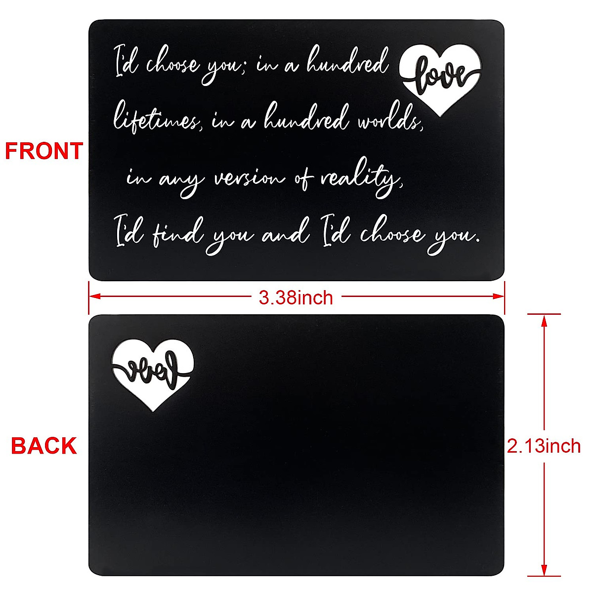 FTONENI I Choose You Wallet Insert Card, Metal Wallet Love Note, Gift for Valentines Day, Boyfriend, Girlfriend