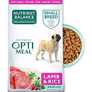 OPtimeal Dry Dog Food for Small Dogs - Proudly Ukrainian - Nutritional Dog Food Dry Recipe with Easily Digestible Protein for Small Breeds (8.8 lbs, Lamb & Rice)
