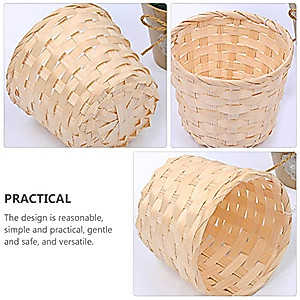 Kisangel 12Pcs Mini Woven Basket Miniature Flower Basket Dollhouse Picnic Basket Tiny Party Favor Container Farmhouse Decor for Fairy Garden Accessory