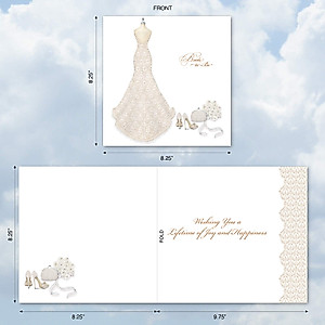 The Best Card Company - Jumbo Bachelorette Greeting Card Greeting Card 8.5 x 11 Inch with Envelope - Wedding Congratulations Bride-To-Be JQ5060BTG
