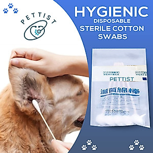 PETTIST Ear Tape for Dogs 2 Pack with Dog Ear Cleaner Cotton Swabs, Self Adhesive Cotton Tape for Dog Ear Protection and Support, Ear Care Set for Dogs (Tape Width_1 inch(25mm))