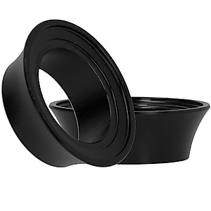 Dilwe 2Pcs 15mm Taper Washer CNC Aluminum Alloy Front Fork Tapered Spindle Spacer Round(Black) and Spare Parts