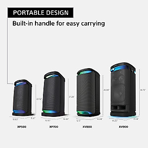 Sony SRS-XP500 X-Series Wireless Portable-BLUETOOTH-Karaoke Party-Speaker IPX4 Splash-resistant with 20 Hour-Battery