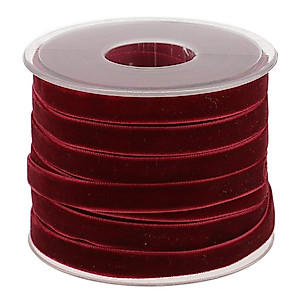 Velvet Ribbon for Crafts Decoration 20 Yard 10mm - Wine Red