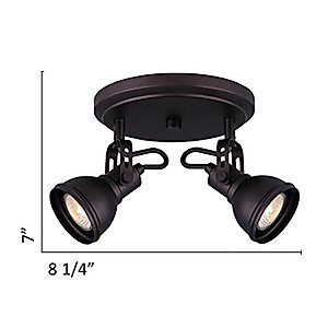 CANARM ICW622A02ORB10 LTD Polo 2 Light Ceiling/Wall, Oil Rubbed Bronze with Adjustable Heads