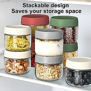 8 Pack 10oz Overnight Oats Containers With Lids, Reusable Leak Proof Wide Mouth Mason Jars For Fruit, Salad Dressing, Sauce, Cereal, Pasta, Sugar, Beans, Spice