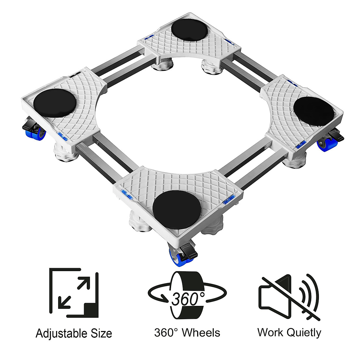 IREMMO Adjustable Base for Washer and Dryer Stand Upgrade Double Tube Movable with Wheels for Dryer Washing Machine Mini Refrigerator Stand