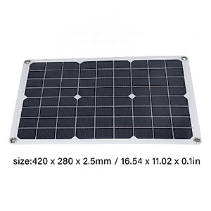 Solar Charger Board 20W Power Solar Panel Flexible Waterproof Battery Charger for Outdoor Vehicles Fishing Boats Houses