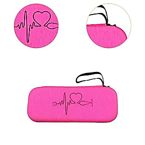 Bothyi Stethoscope Case Storage Bag Protective Carry Covers EVA Accessories Container Lightweight Organizer Stethoscope Carrying Bag, Pink and Black Pattern
