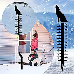 String Line Holder for Construction Gift 24cm Snowflake Snow Measuring Instrument Snowmobile Snow Measuring Instrument Metal Snow Measuring Ruler Outdoor Garden Ornament Mini Saw (Black, One Size)