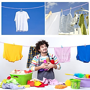 3 Pack Windproof Portable Clotheslines with Hooks 16.4ft Clothes Drying Rope Laundry Line Adjustable Non-Slip Clotheslines for Outdoor Indoor Travel Laundry Drying Hanging Clothes