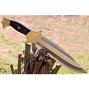 Wilson Roy Hand Made D2 steel Knife Camping, Hunting and Survival Full Tang Knife Big Rambo Knife