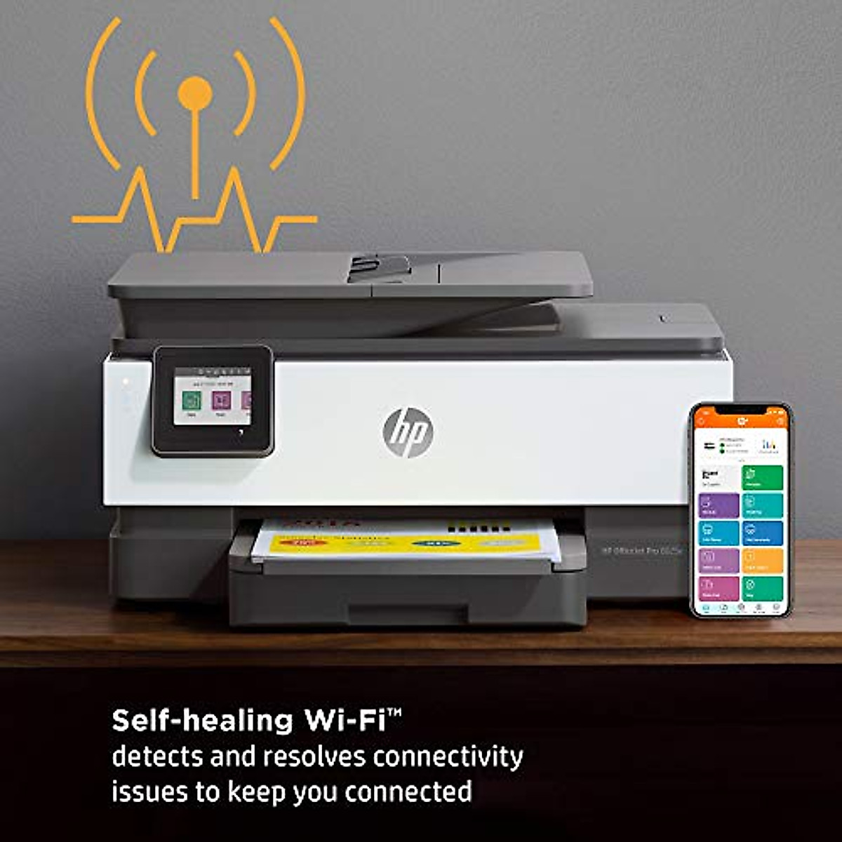 HP OfficeJet Pro 8025e Wireless Color All-in-One Printer with Bonus 6 Free Months Instant Ink (1K7K3A) (Renewed Premium)